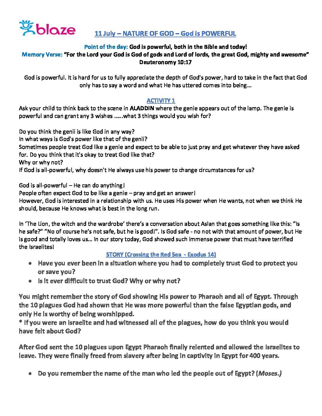 BLAZE – God is POWERFUL | Jubilee Community Church, East Grinstead