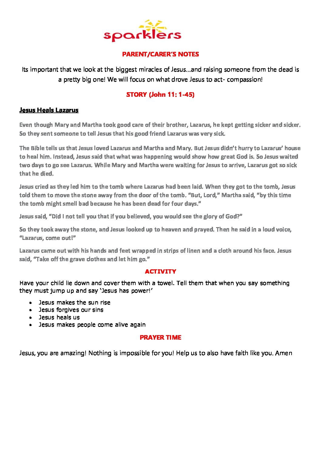 Sparklers – Raising the Dead | Jubilee Community Church, East Grinstead